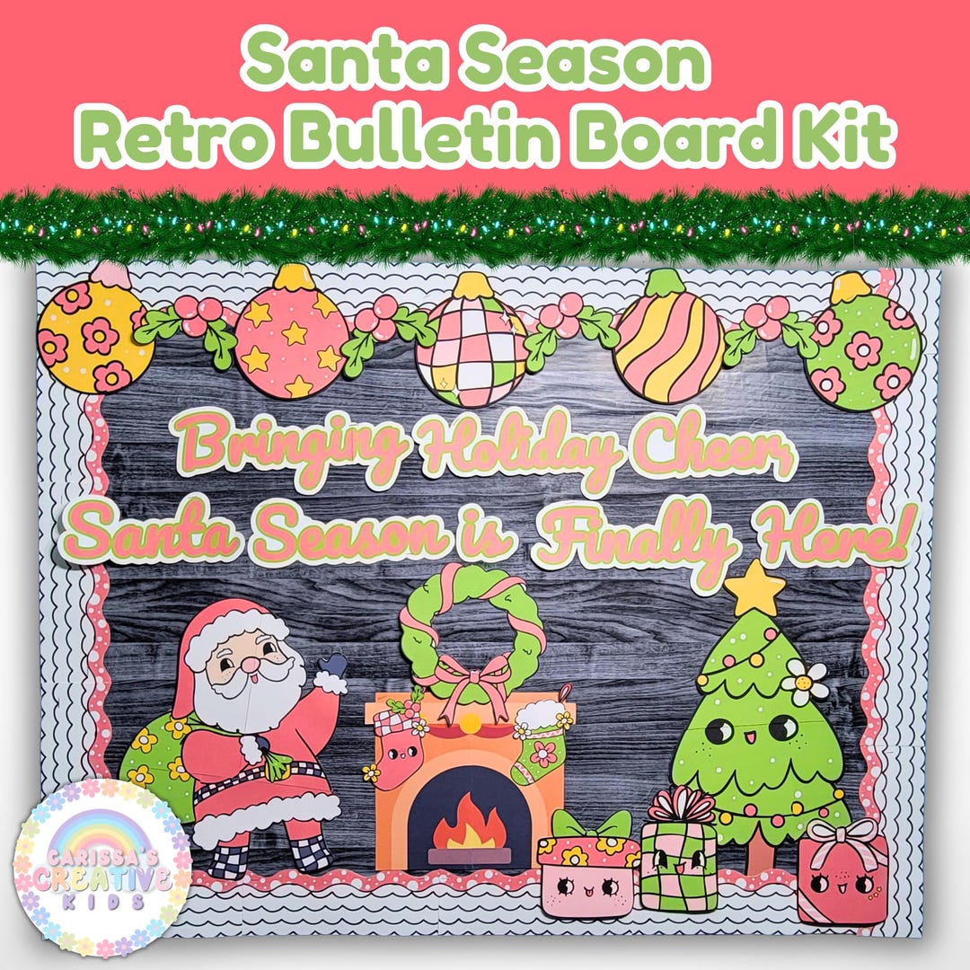 Retro Christmas Bulletin Board Kit! Holiday Classroom Decor for Your ...