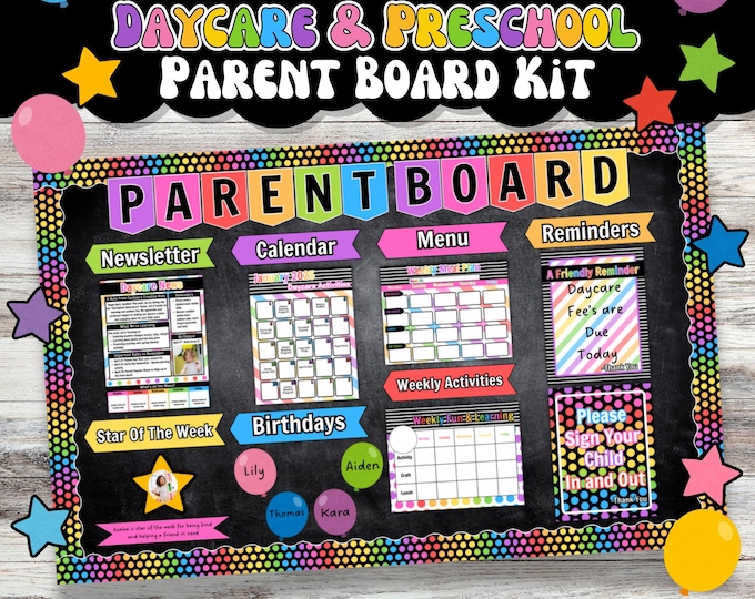 Daycare Parent Board| Childcare Information Bulletin Board Templates ...