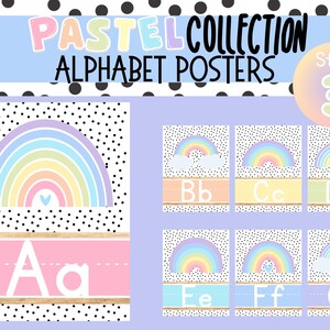 Rainbow Pastel Alphabet Posters | Preschool, Daycare, Childcare Center ...
