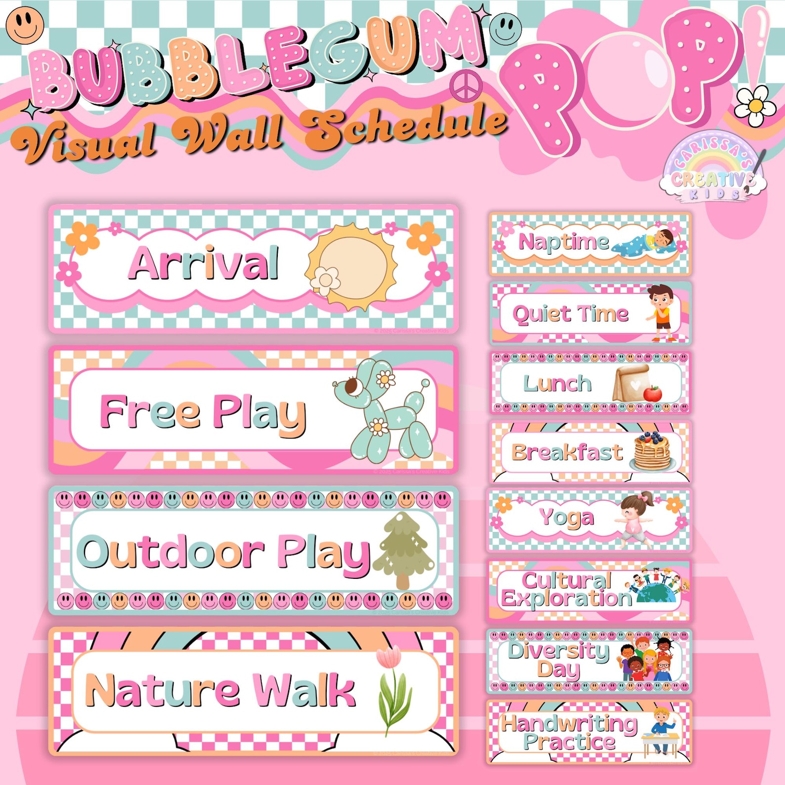 Preschool Classroom Visual Schedule Cards | Editable Template Daycare ...