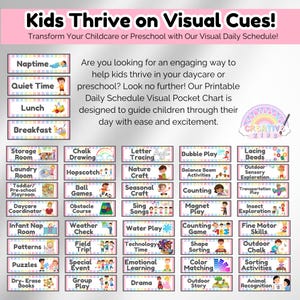 Printable Daily Schedule Cards for Daycares, Preschools & Childcare ...