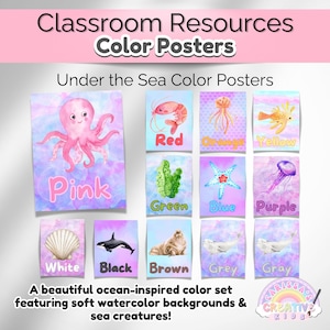 Under the Sea Color Posters Preschool Classroom Decor | Colour Playroom ...