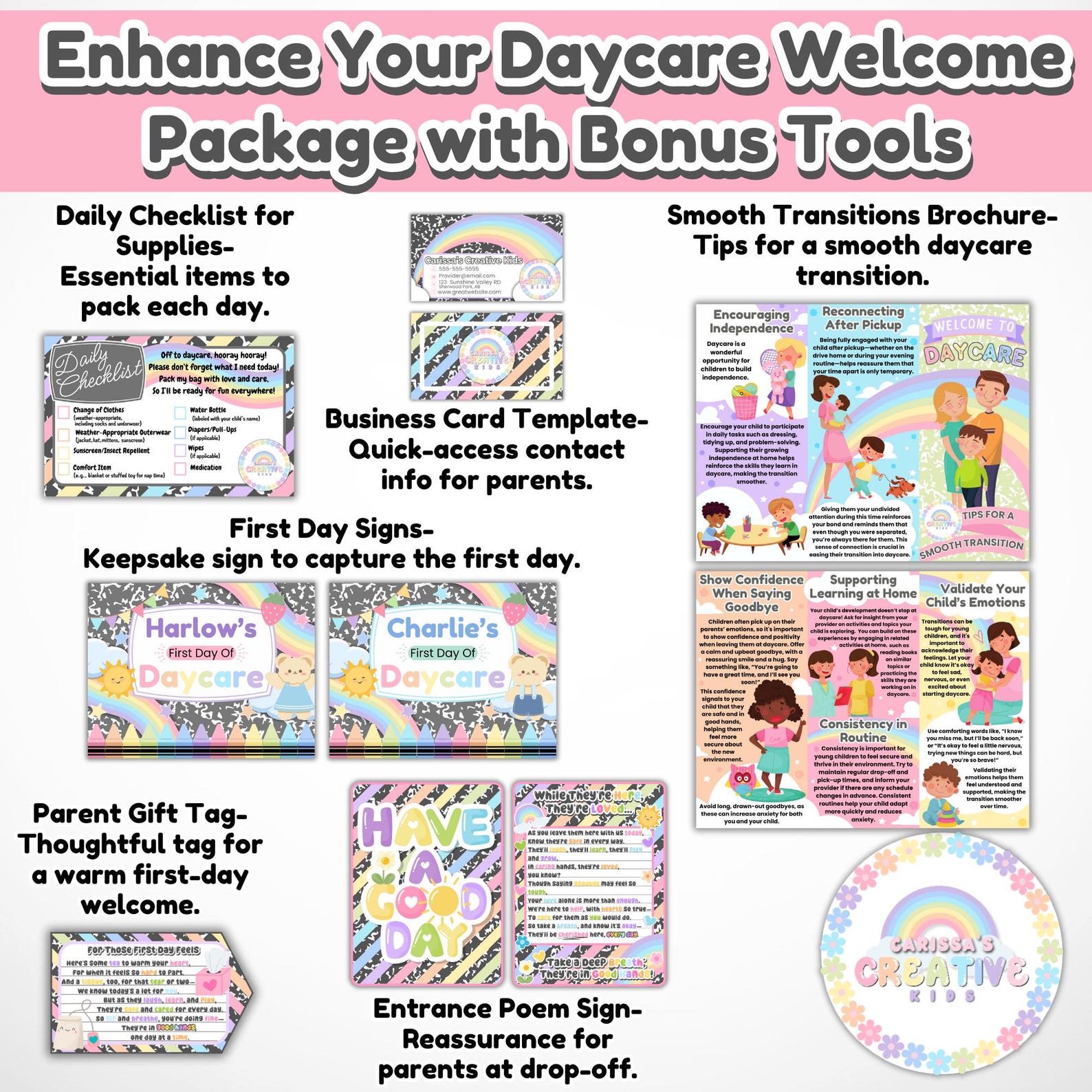 Daycare Forms- Editable Parent Handbook Template | Childcare Policies ...