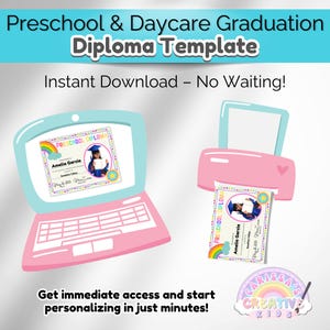 Editable Preschool Graduation Certificate | Graduation Diploma Template ...