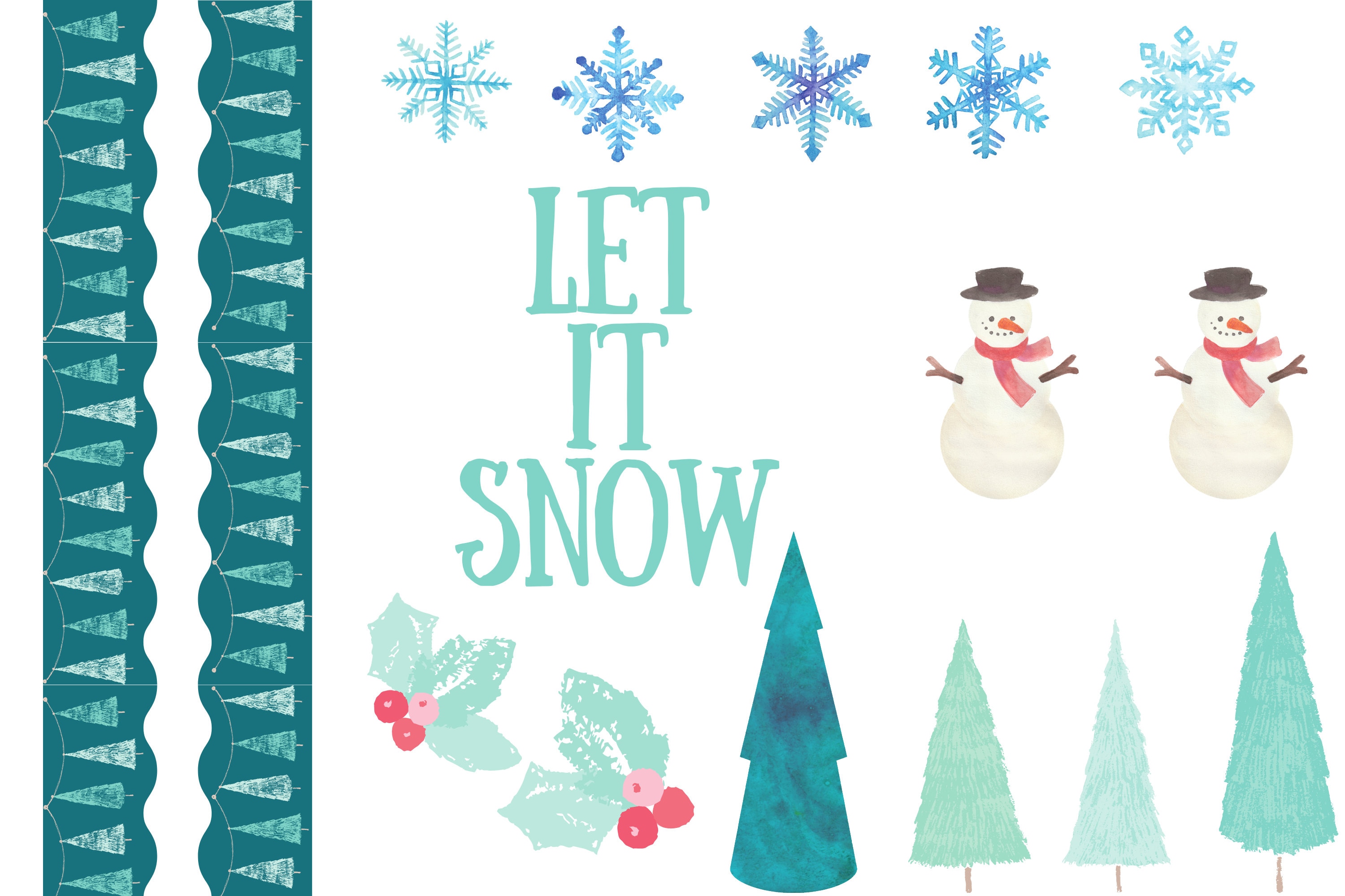 Let It Snow Christmas Classroom Bulletin Board Bulletin Board Kit ...