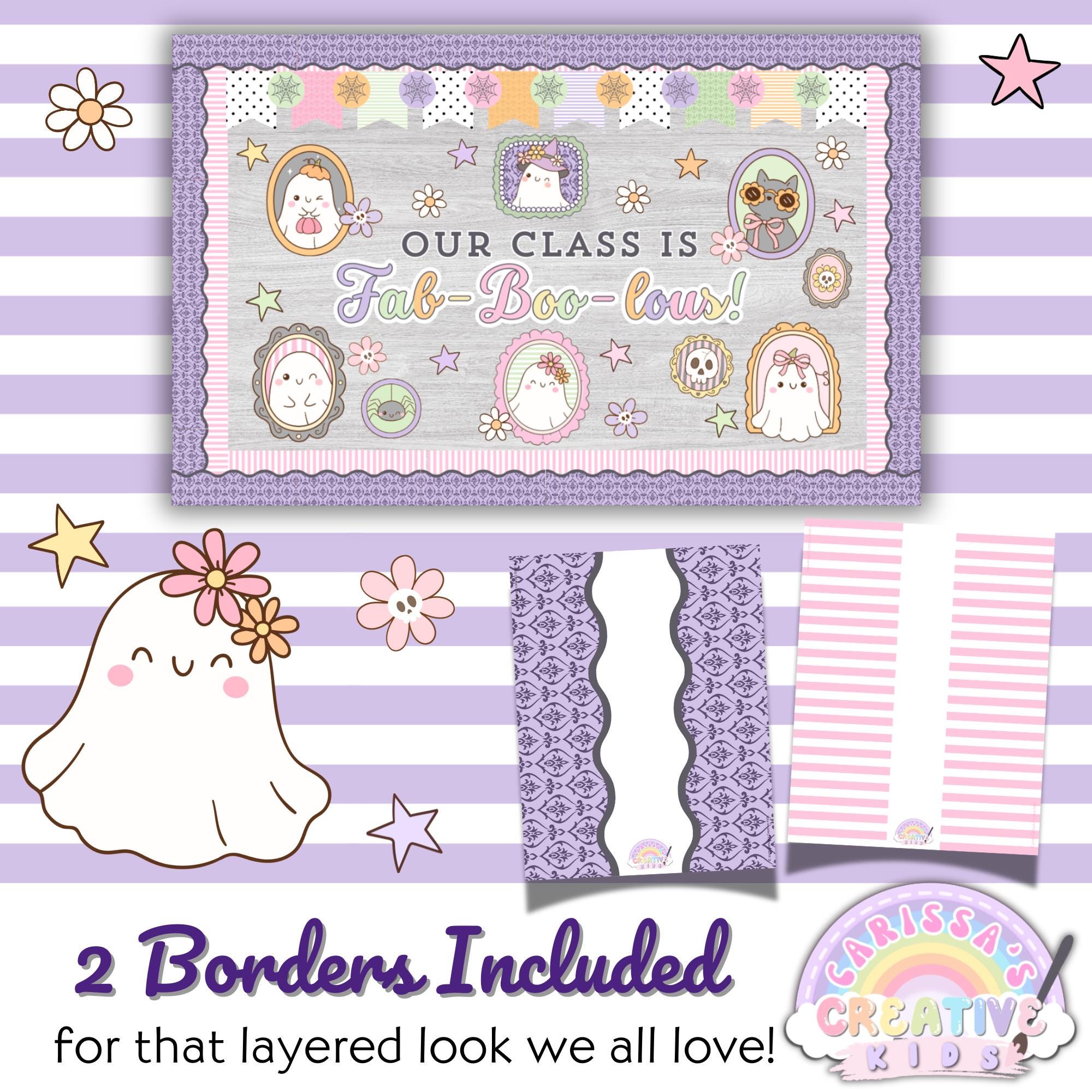 Pastel Halloween Bulletin Board Kit | Fab-boo-lous & Grin and Giggle ...