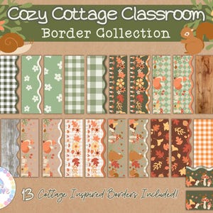 Cottage Inspired Bulletin Board Borders | Cozy Cottage Classroom Decor ...