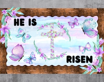 He is Risen! Bulletin Board Kit | Easter | Spring | Christian Education ...