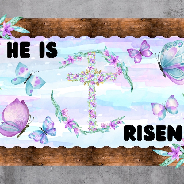 He is Risen Bulletin Board - Etsy