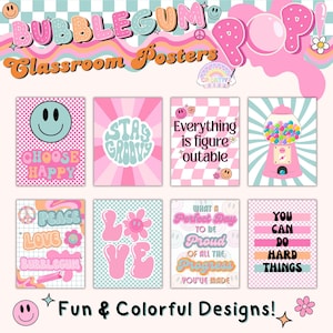 Retro Groovy Classroom Decor Posters | Bubblegum Classroom Theme ...