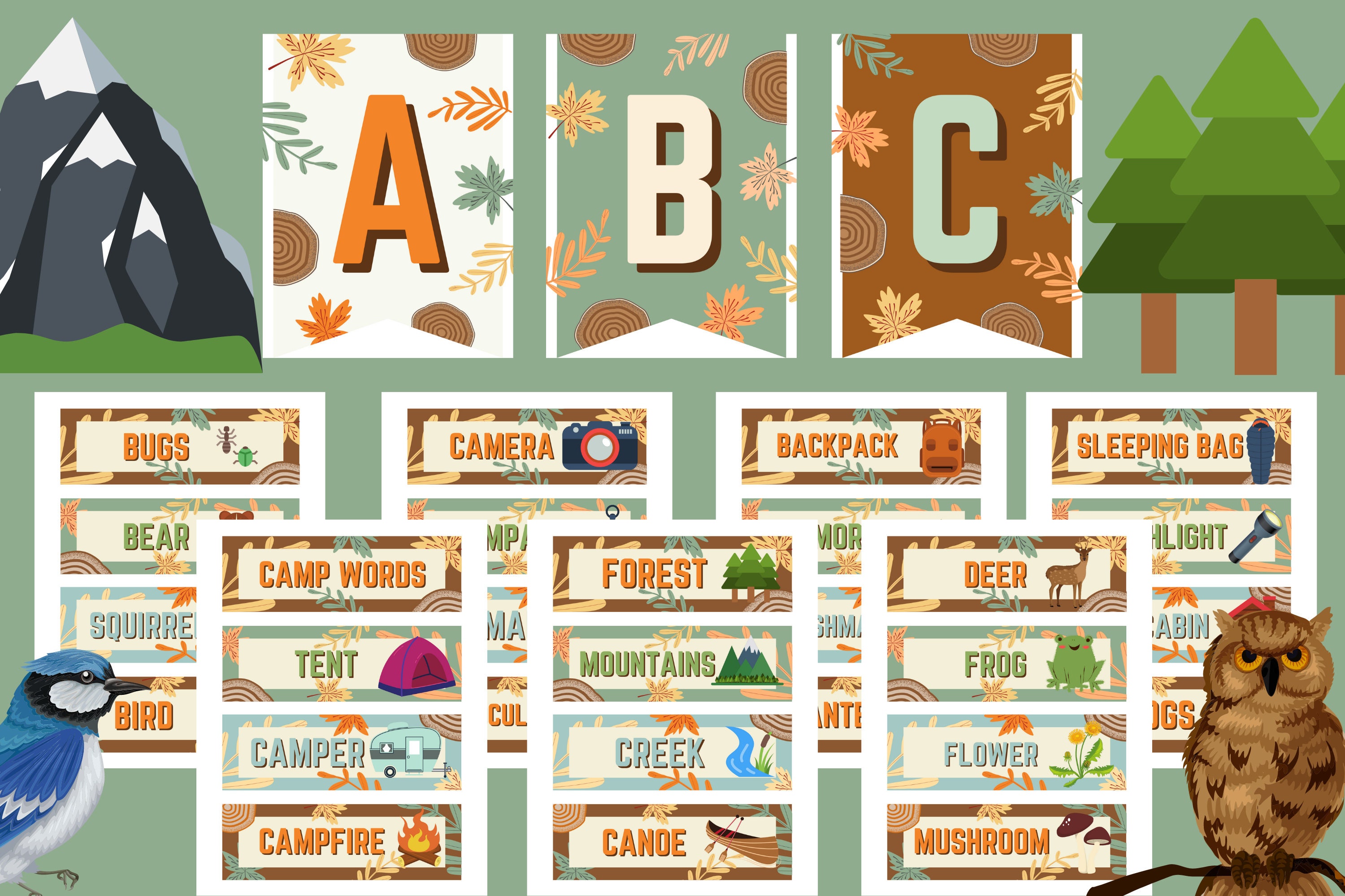 Daycare Theme Pack Let's Go Camping Dramatic Play - Etsy