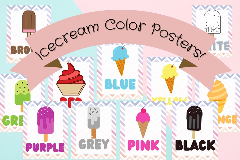 Ice Cream Themed Playroom Daycare Classroom Wall Art - Etsy