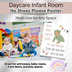 Daycare Infant Classroom Boho Entryway Printable No Shoes Poster ...