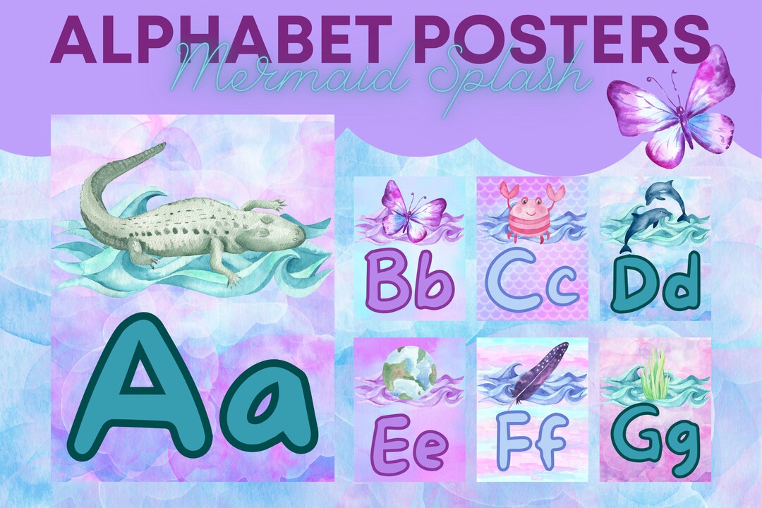 Mermaid Alphabet Posters Preschool Daycare Childcare - Etsy