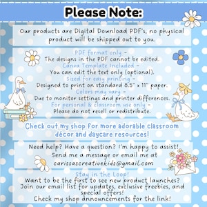 Classroom Decor Labels for Daycare & Preschool | Editable Silly Goose ...