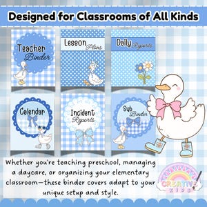 Editable Binder Covers and Spines | Silly Goose Classroom Decor Theme ...