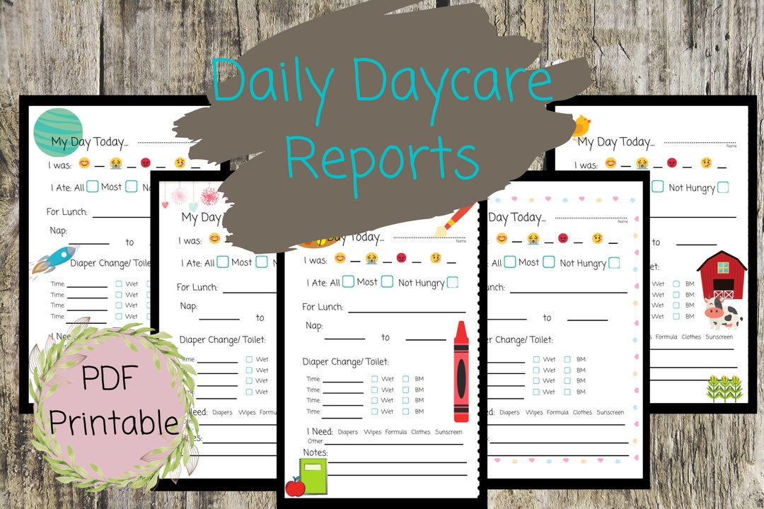 Daily Daycare Reports for Infants, Toddlers or Preschoolers - Etsy