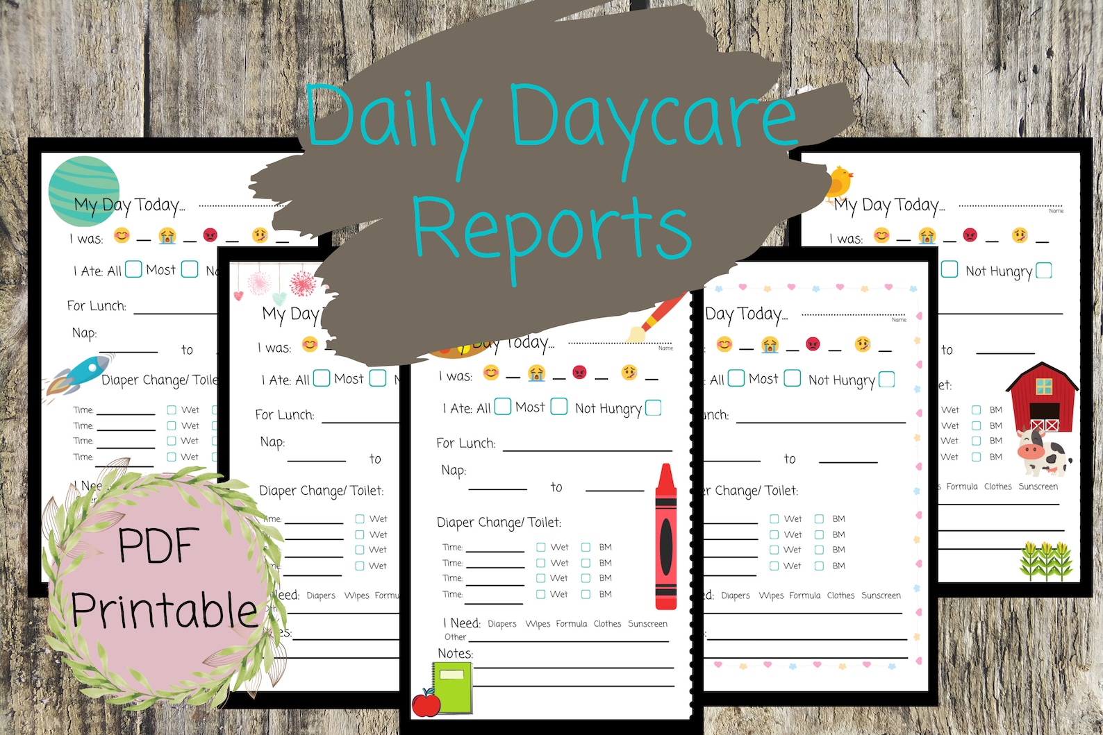 Daily Daycare Reports for Infants Toddlers or Preschoolers - Etsy