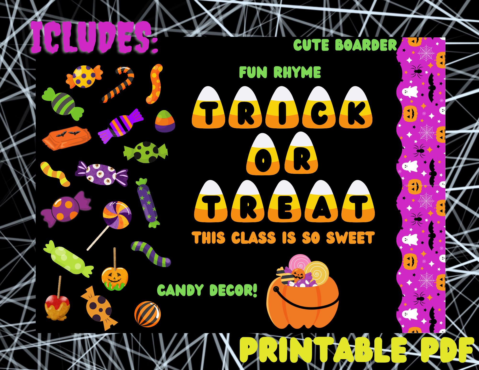 Halloween Classroom Bulletin Board | Cute Halloween Class Decor ...