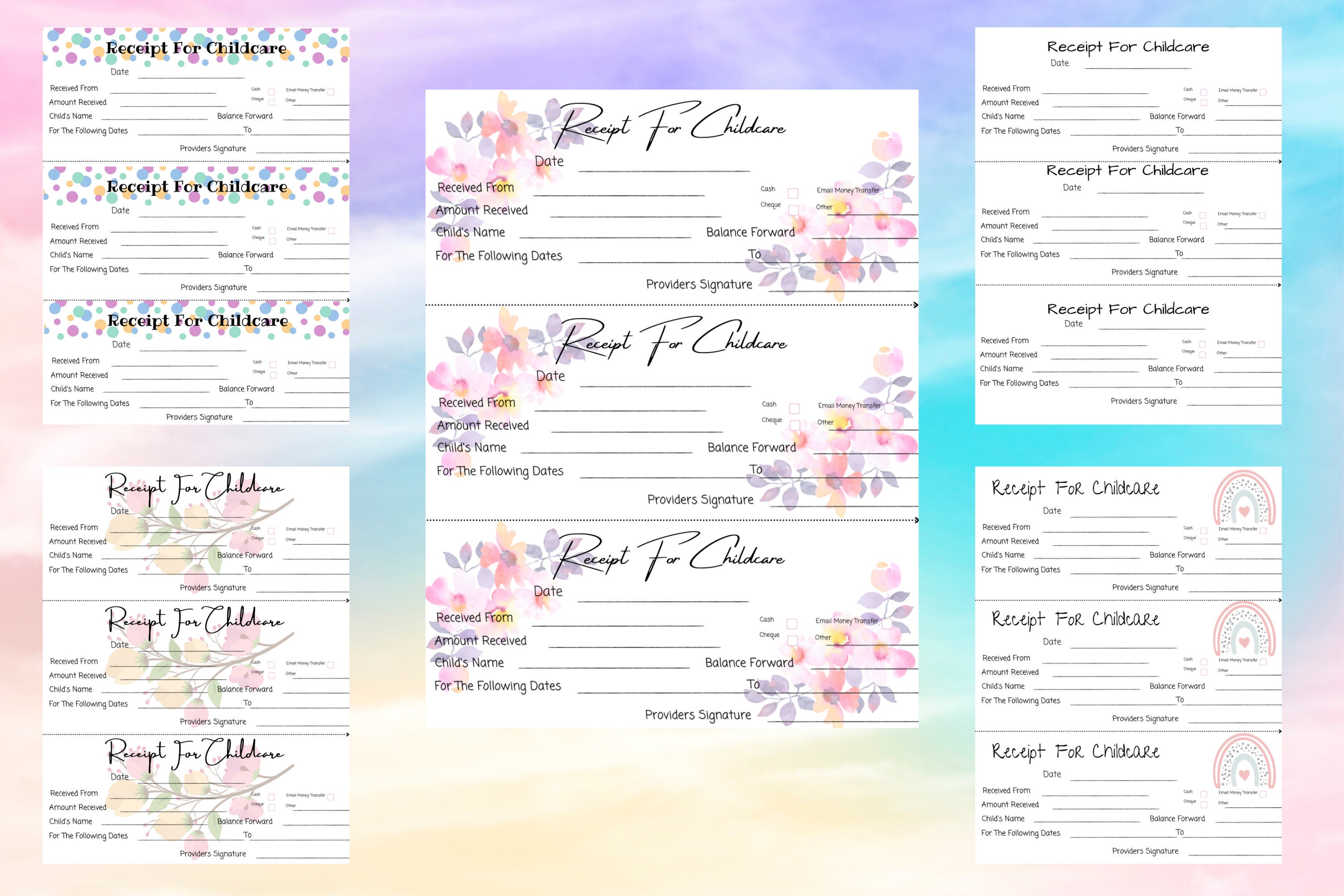 Childcare Receipts Daycare Receipts Daycare Tax Receipts - Etsy