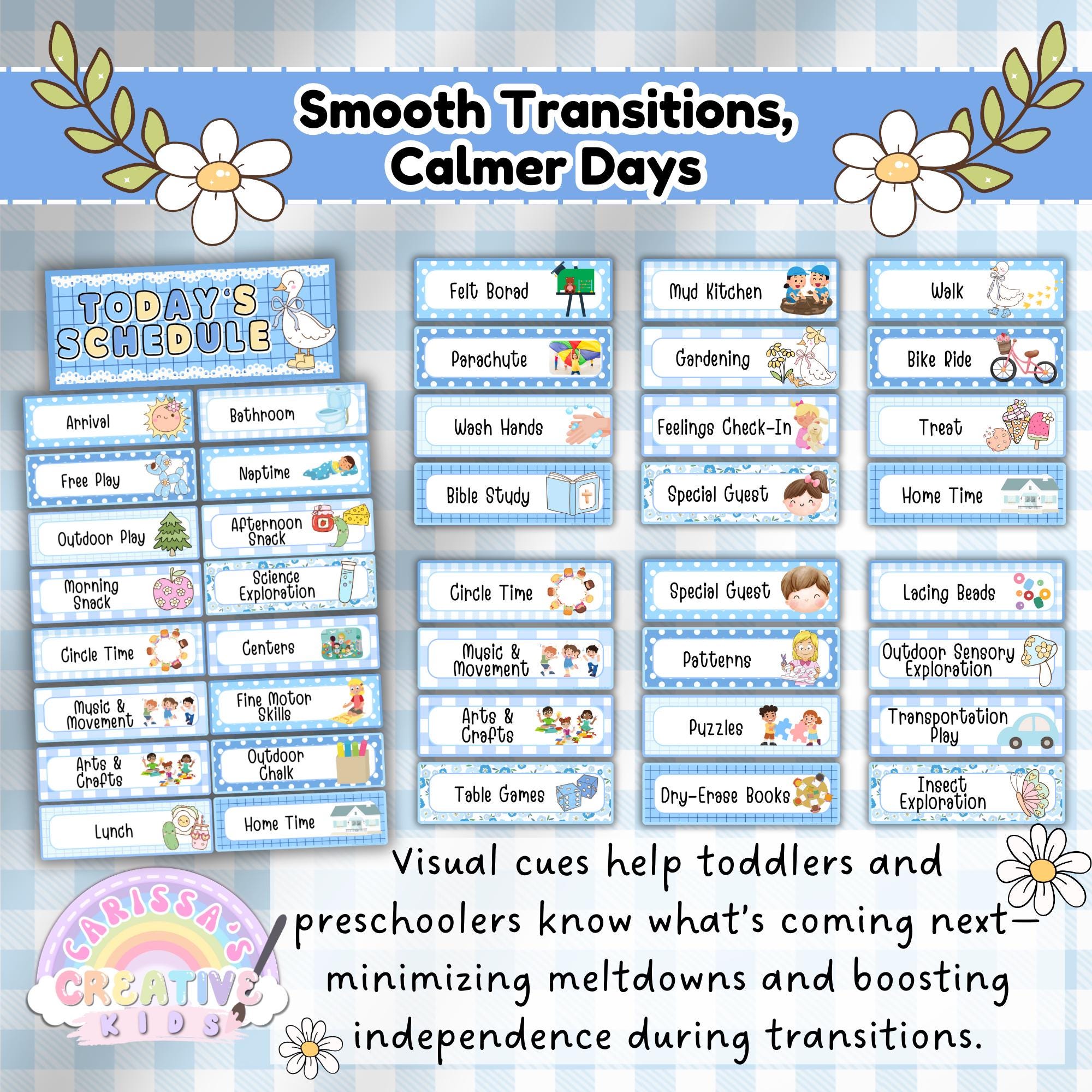 Editable Daycare Visual Schedule | Preschool Daily Routine Cards ...