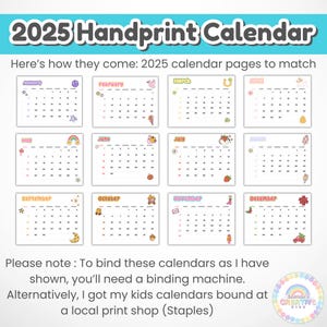 2025 Handprint Calendar | Printable Keepsake Art | Perfect Gift for ...
