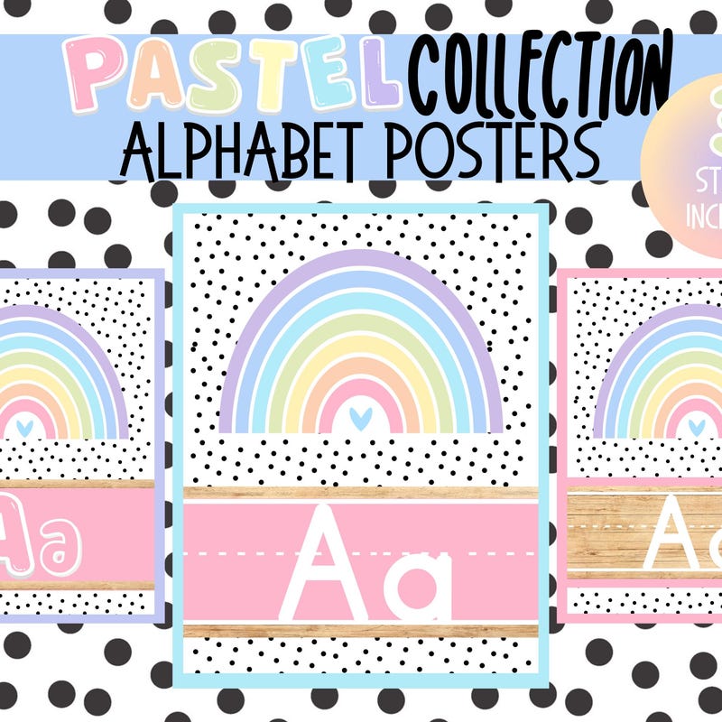 Pastel Wall Print Alphabet - Etsy
