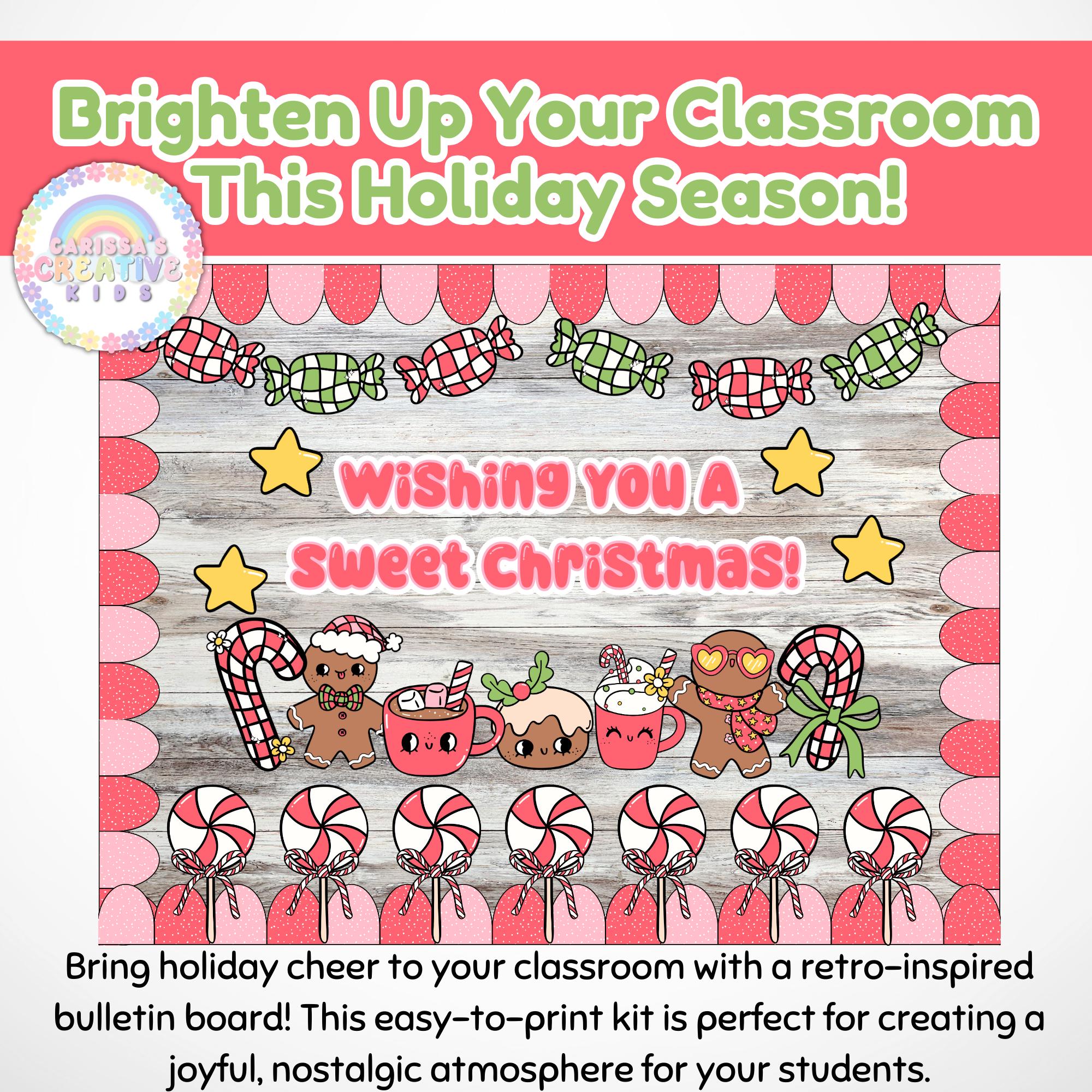 Retro Christmas Bulletin Board Kit! Holiday Classroom Decor for Your ...