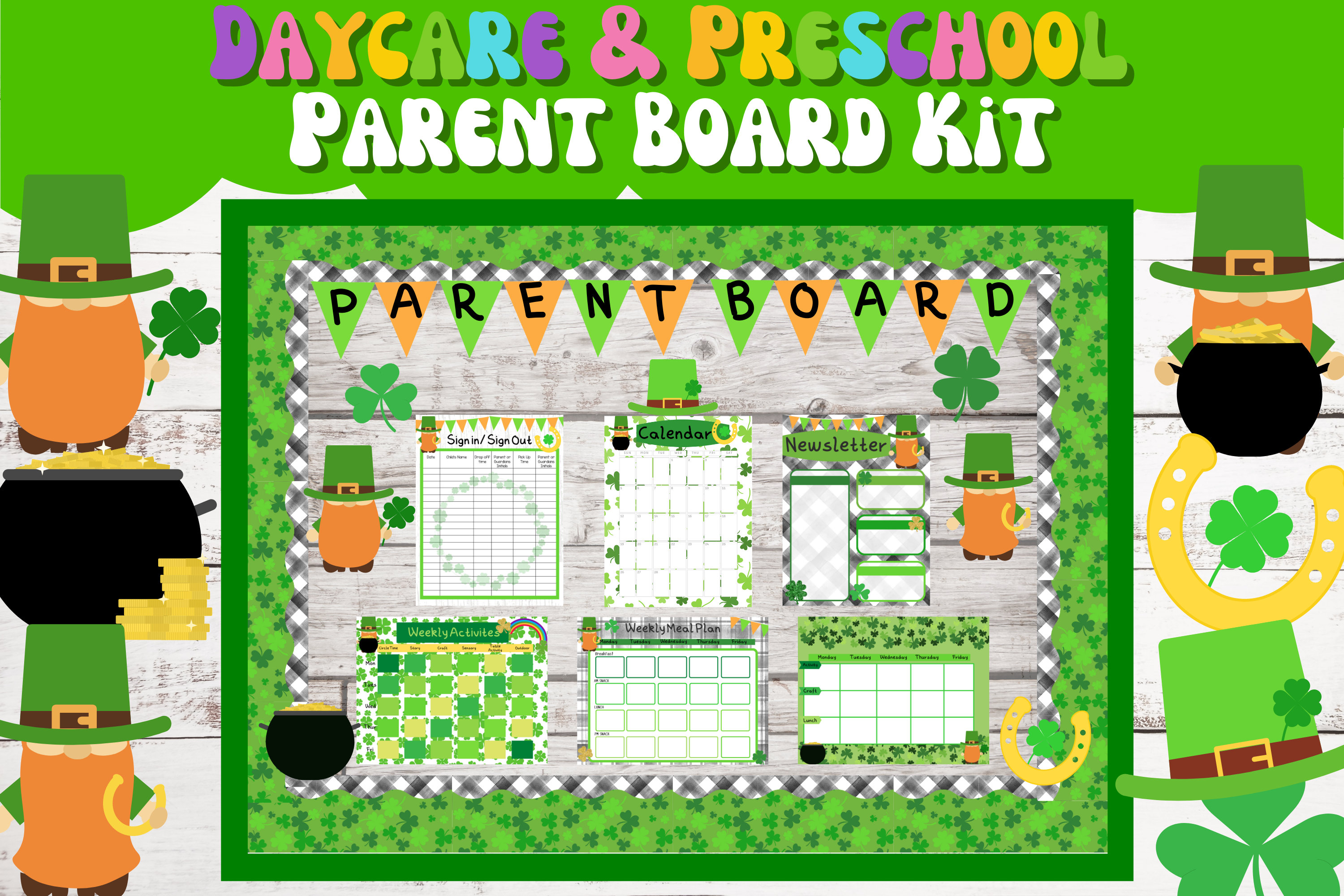 Daycare Parent Board Childcare Information Bulletin Board Templates ...