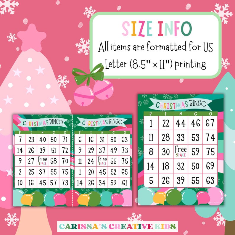 Printable Christmas Bingo | Family Holiday Party Game | 50 Picture & 50 ...