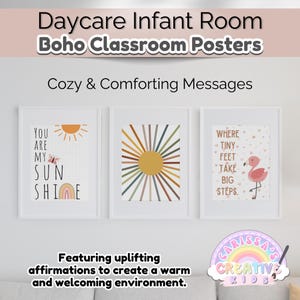 Daycare Infant Classroom Boho Rainbow Theme Posters | Neutral Infant ...