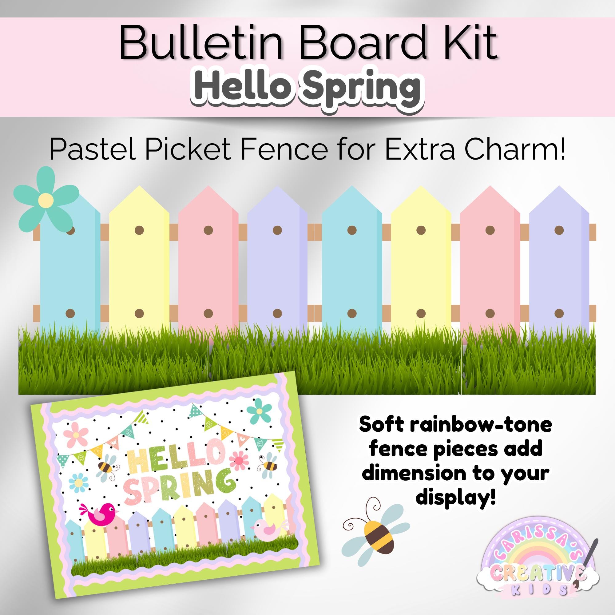 Hello Spring Bulletin Board Kit | Preschool Classroom Decor | Daycare ...