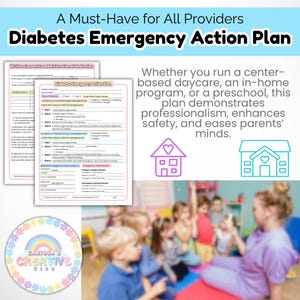 Daycare Forms- Diabetes Emergency Action Plan & Written Consent Form ...
