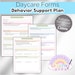 Daycare Forms Behavior Support Plan | Classroom Behavior Management ...