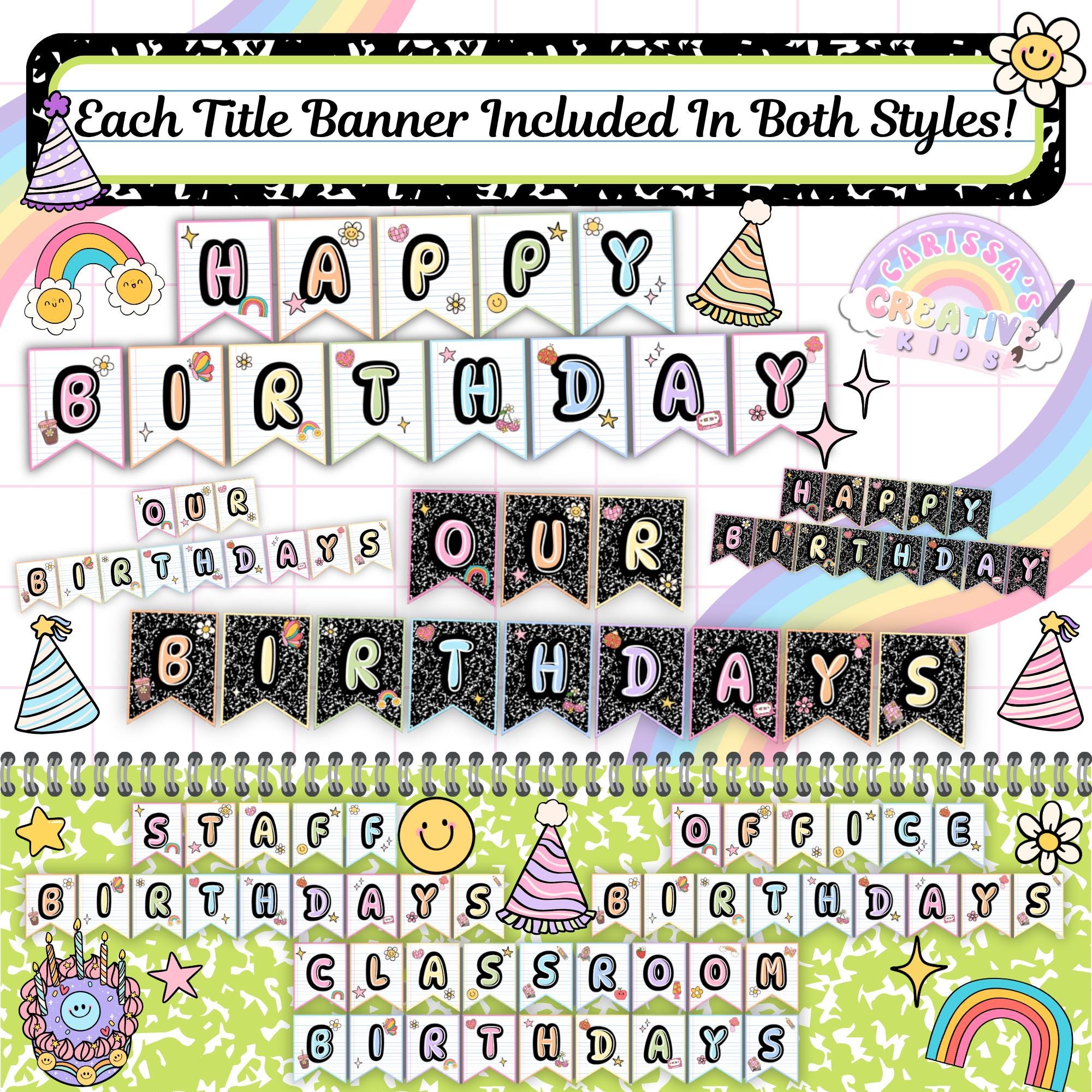 Birthday Board Classroom Decor | Preschool Playroom Decor | Retro ...