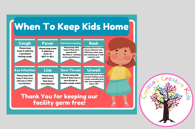 Daycare Sickness Posters Sick Policy Posters to Help Keep - Etsy