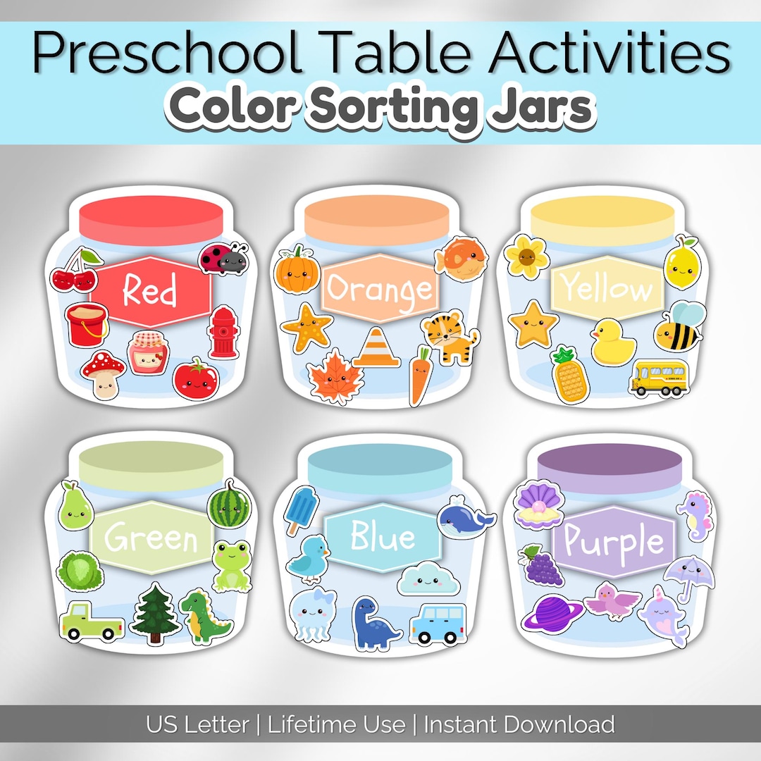 Color Sorting Toddler Activity Quiet Time Pages | Busy Book | Table ...