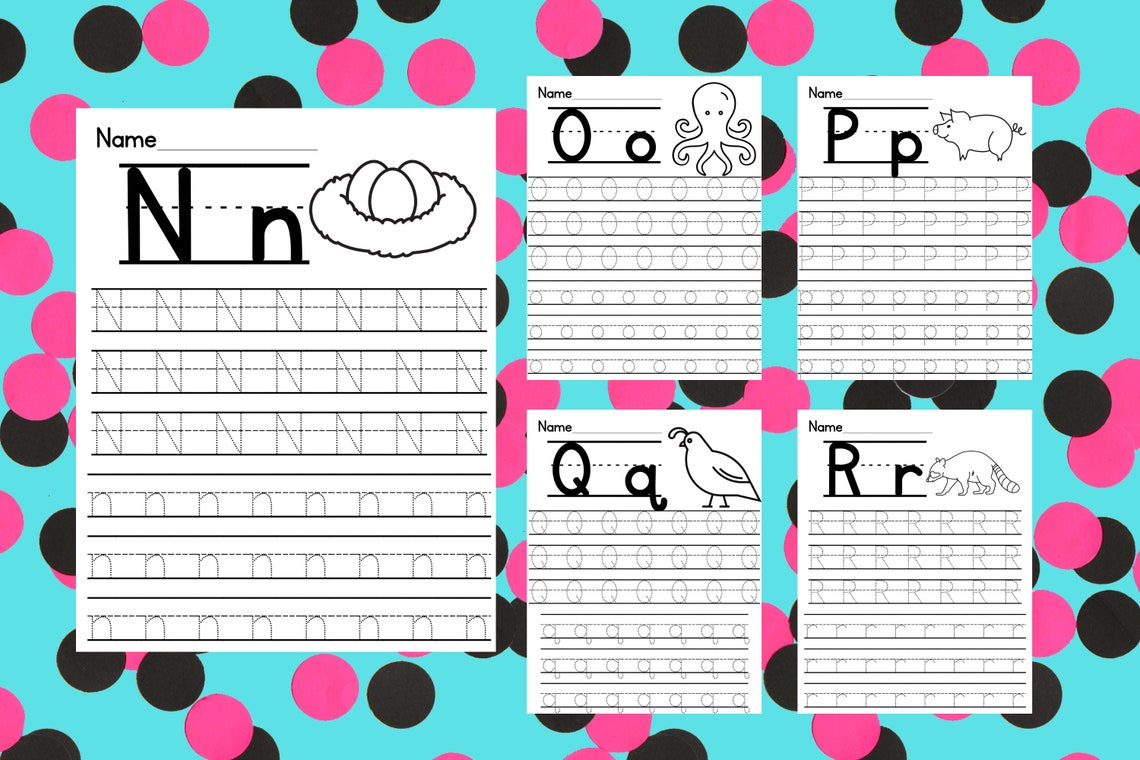 Writing Alphabet Work Sheets Writing Practice Sheets | Etsy