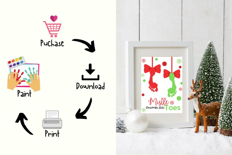 Christmas Craft Keepsake Handprint/ Footprint Art Daycare - Etsy