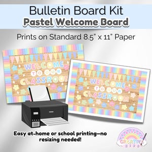 Rainbow Pastel Classroom Bulletin Board Kit | Back to School Classroom ...
