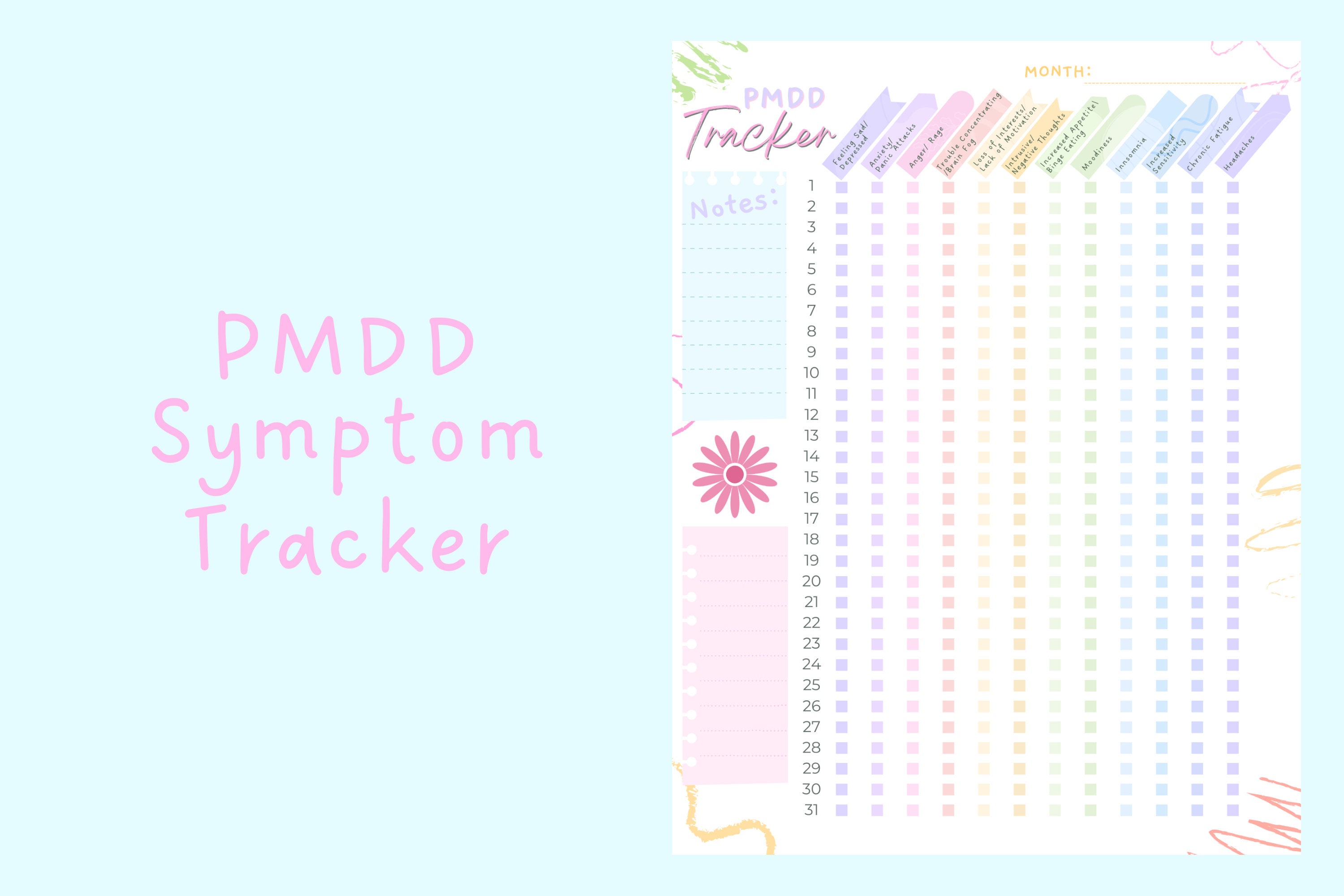 PMS/ PMDD/ Period Tracker and Journal | Premenstrual Dysphoric Disorder ...