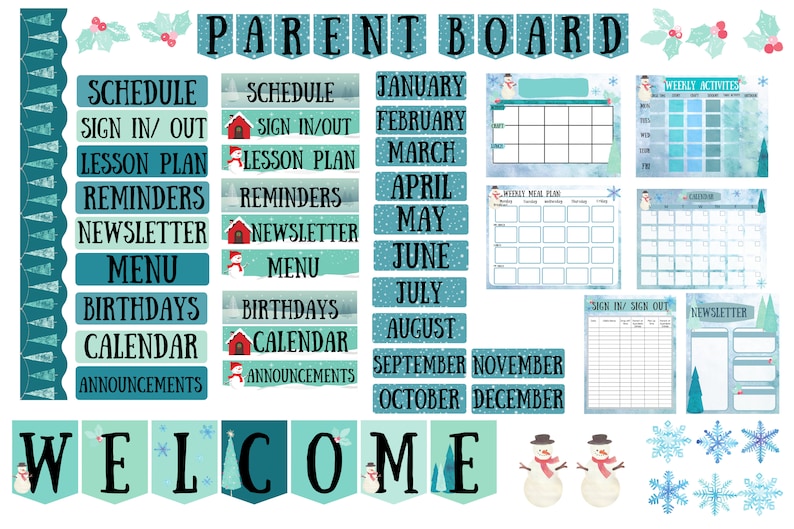 Parent Information Board for School Daycare Preschool Home - Etsy
