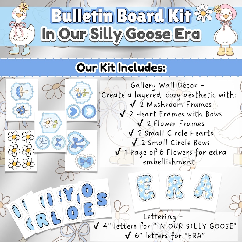 Vintage Retro Country Goose Bulletin Board Kit | Silly Goose Era ...