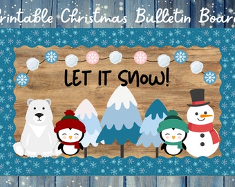 Let It Snow Christmas Classroom Bulletin Board | Bulletin Board Kit ...