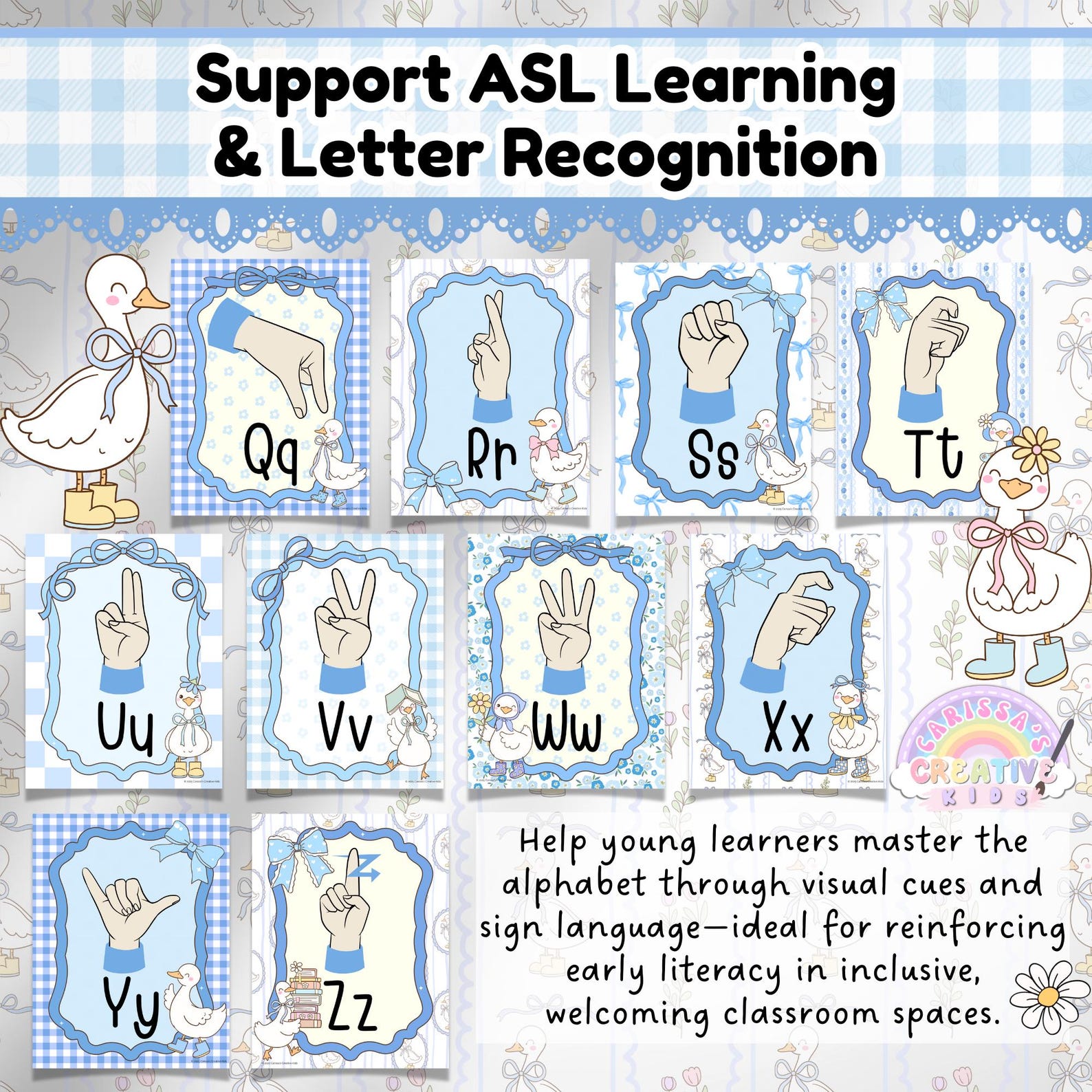 ASL Alphabet Posters for Classroom Decor | American Sign Language Decor ...