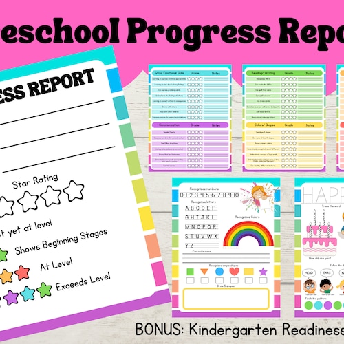Preschool Progress Report Kindergarten Readiness Checklist - Etsy Preschool Progress Report Kindergarten Readiness Checklist - Etsy