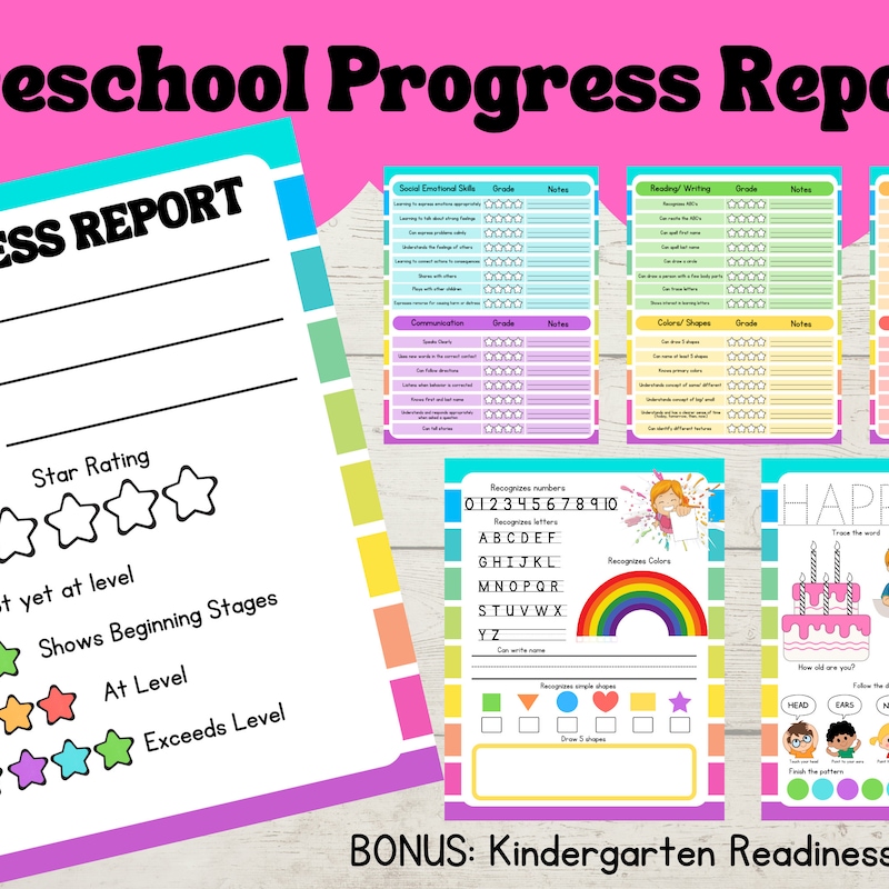 Pre School Skills Checklist - Etsy