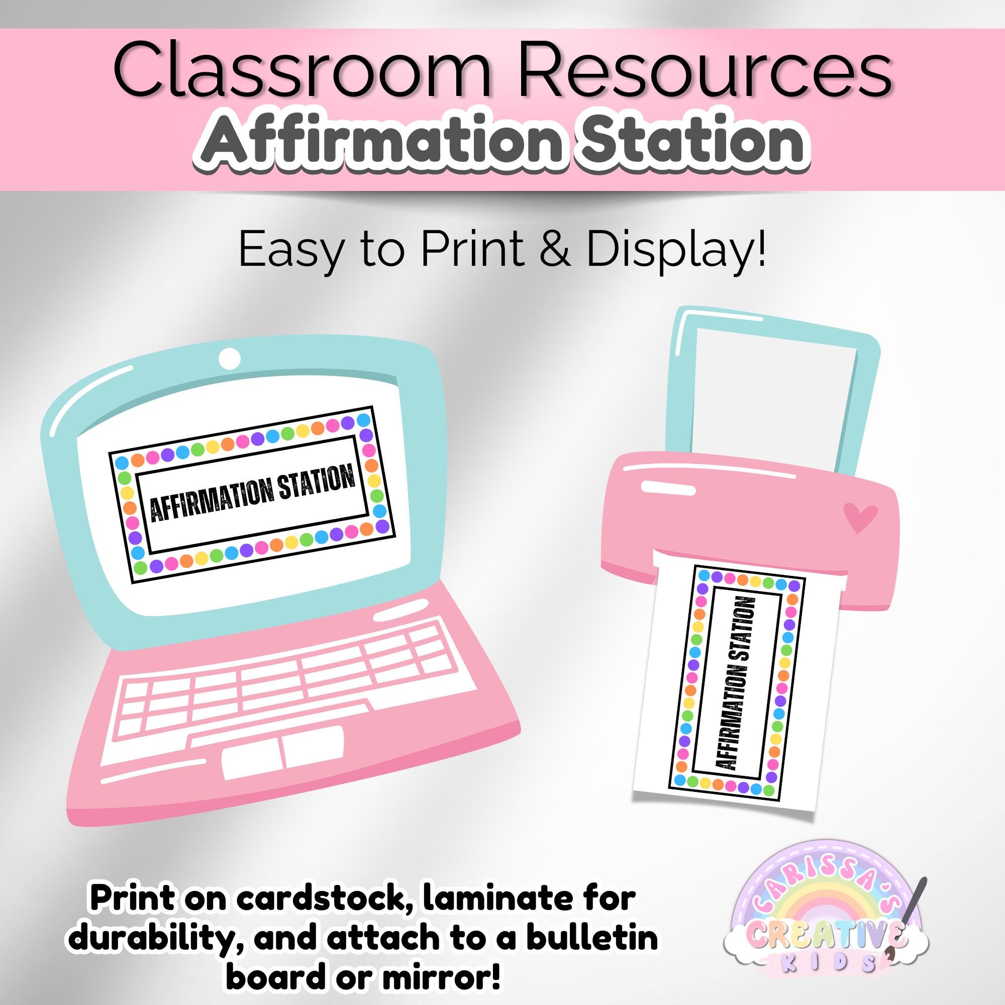 Affirmation Station | Classroom Decor | Daycare Printable | Preschool ...