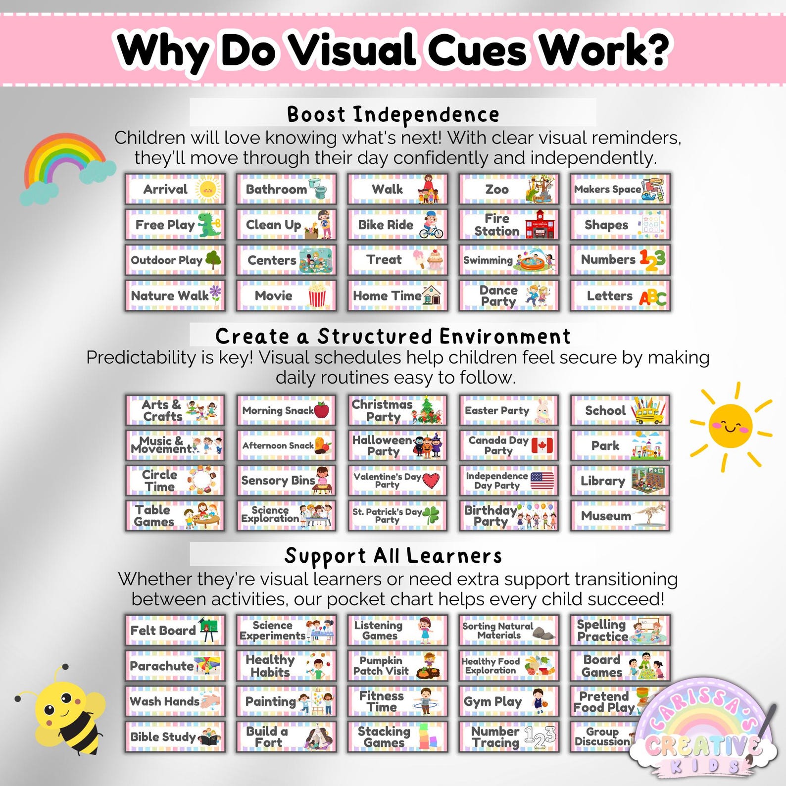 Printable Daily Schedule Cards for Daycares, Preschools & Childcare ...