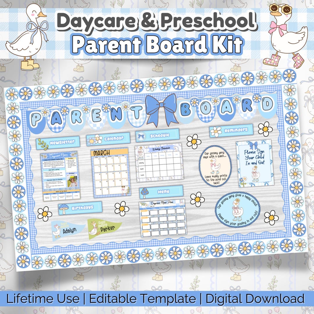 Silly Goose Editable Parent Board Kit | Daycare Bulletin Board ...
